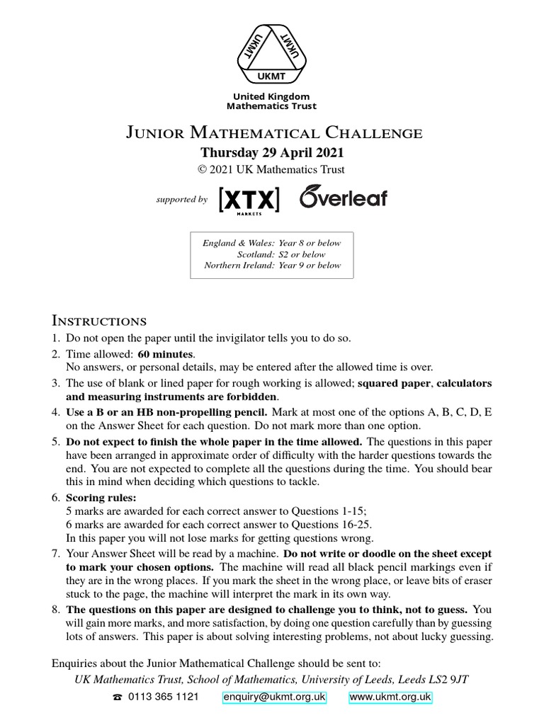 JMC 2021 Paper | PDF | Area | Mathematics
