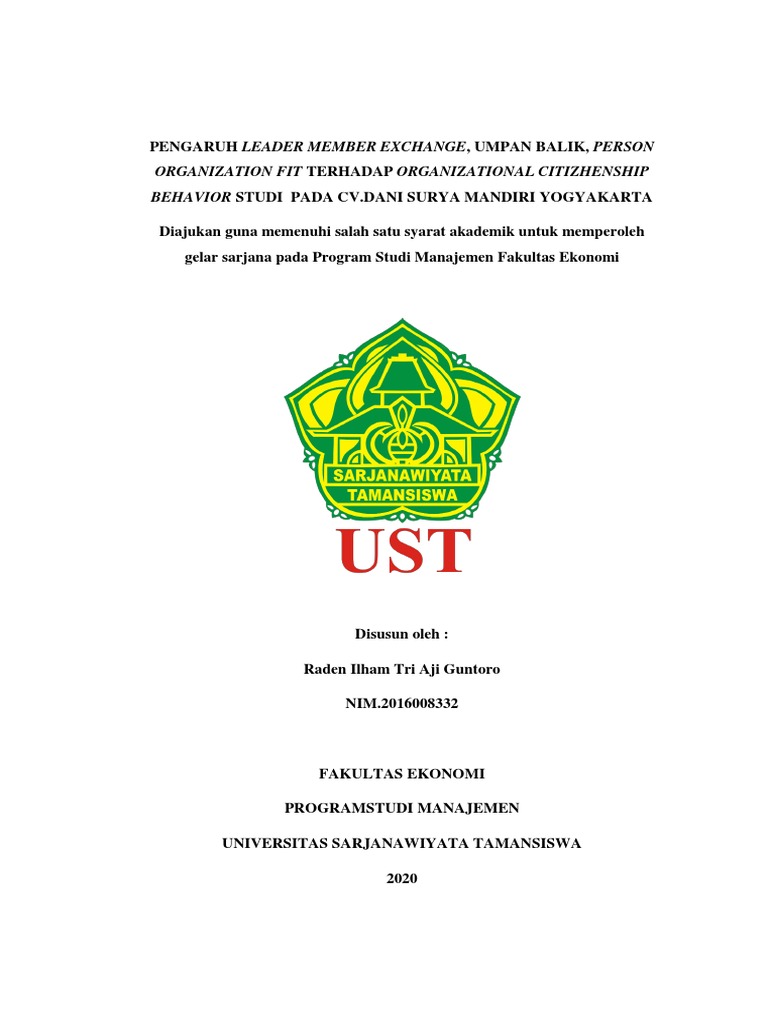 Raden Ilham Tri Aji Guntoro - 2016008332 - SKRIPSI - UST | PDF