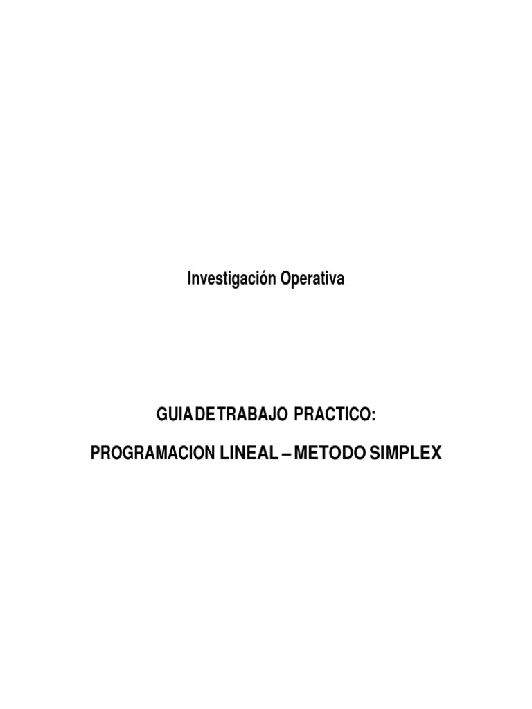 Practico de Programacion Lineal y Metodo Simplex | PDF | Análisis ...
