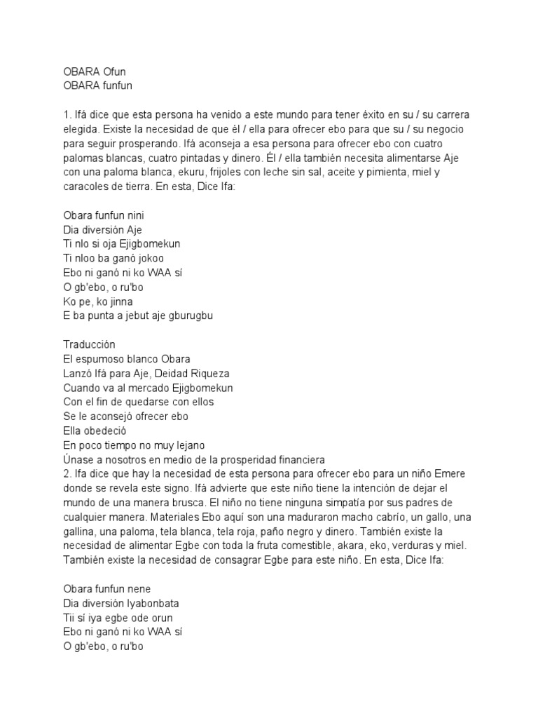 16 OBARA OFUN INGLES Ogbe Ate | PDF | Santeria | Religión étnica