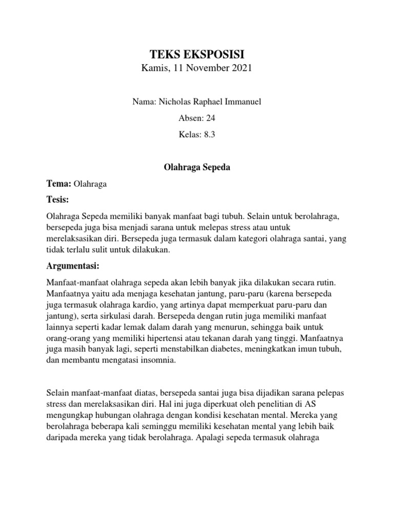 Teks Eksposisi Nicholas 11,11 | PDF