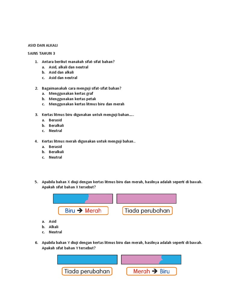 Asid Dan Alkali Tahun 3 | PDF
