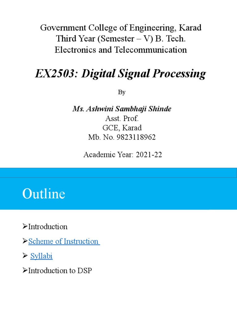 Introduction To DSP | PDF | Digital Signal Processing | Electronics