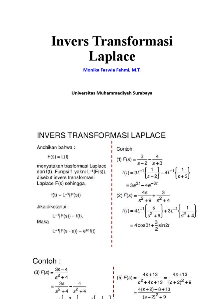 Invers Transformasi Laplace | PDF