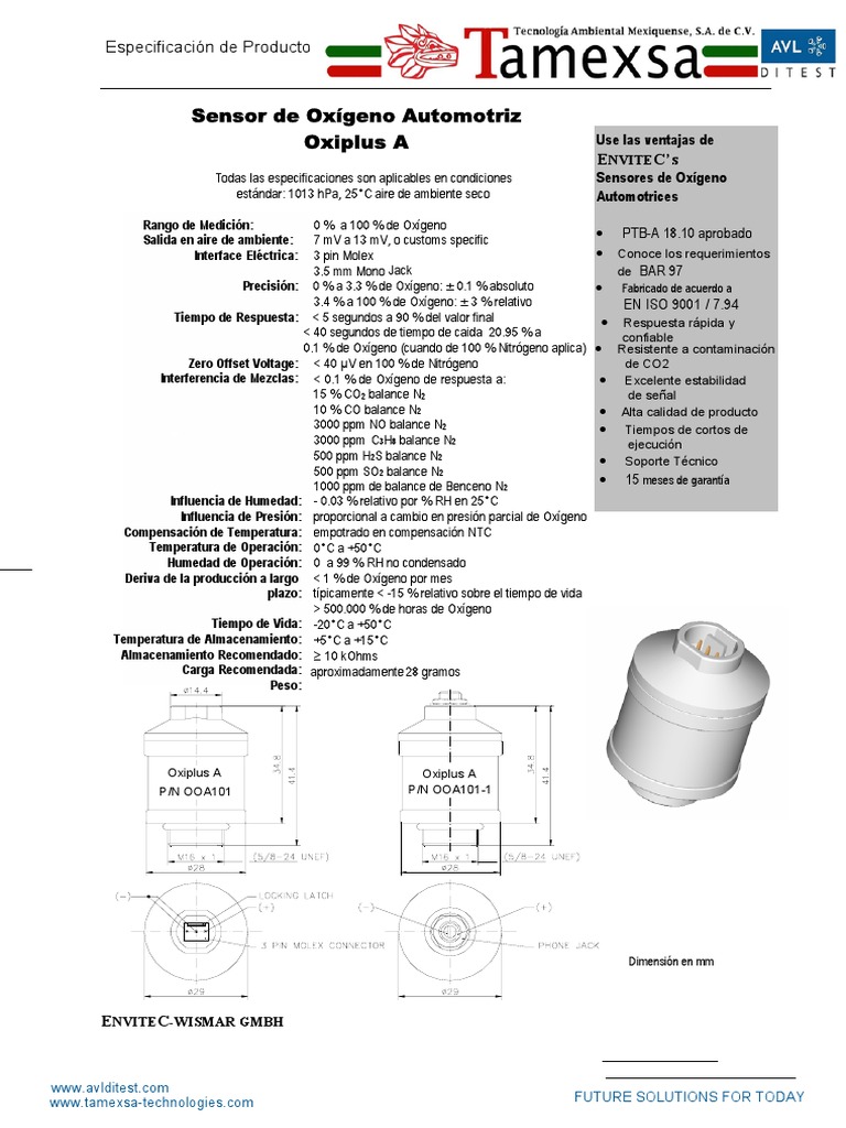 Oxiplus A 101 | PDF | Oxígeno | Atmósfera