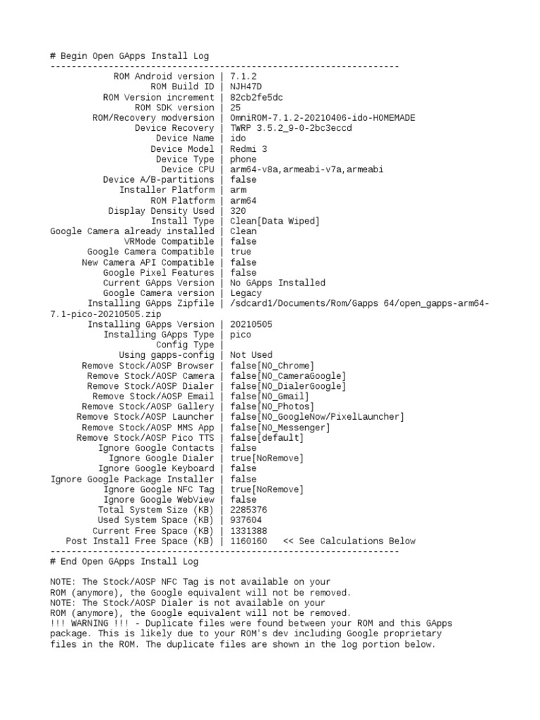 Open Gapps Log | PDF | Android (Operating System) | Mobile Phones