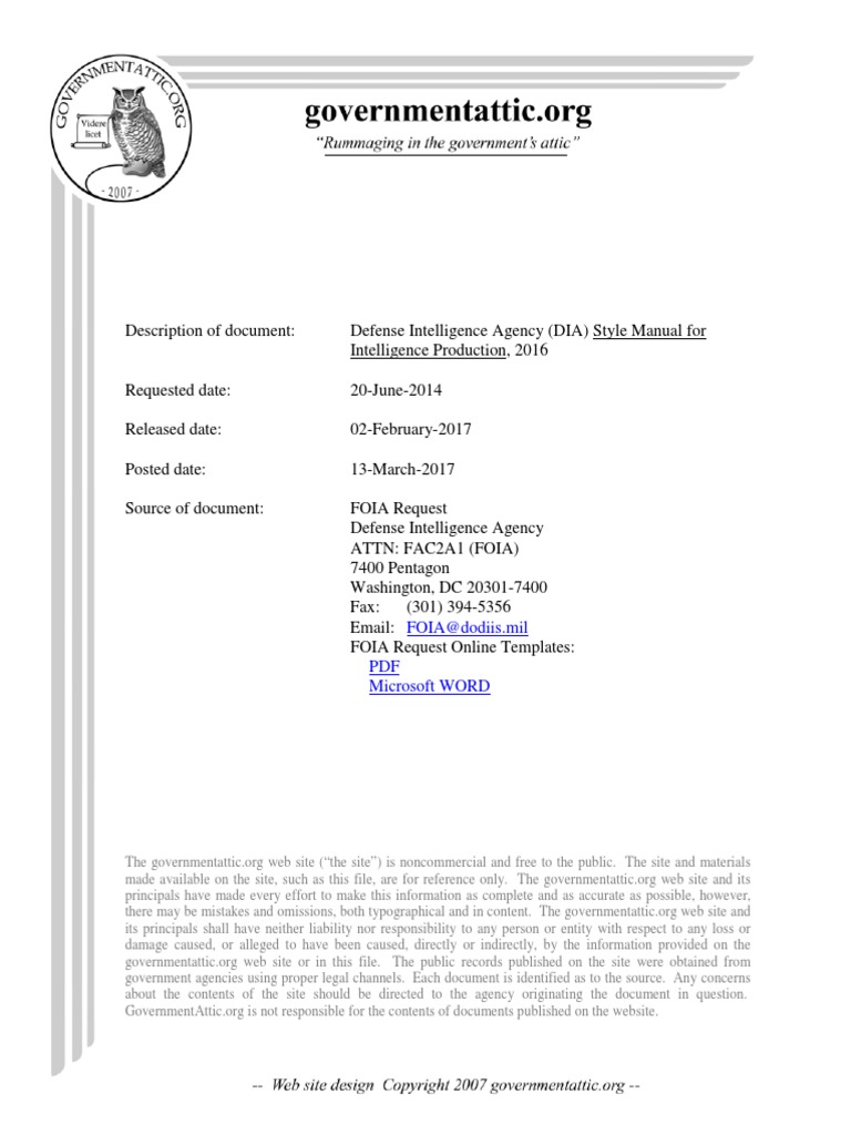 FOIA@dodiis - Mil PDF Microsoft WORD | Download Free PDF | Freedom Of ...