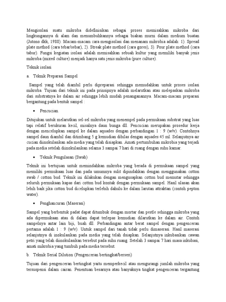 Isolasi Mikroba | PDF