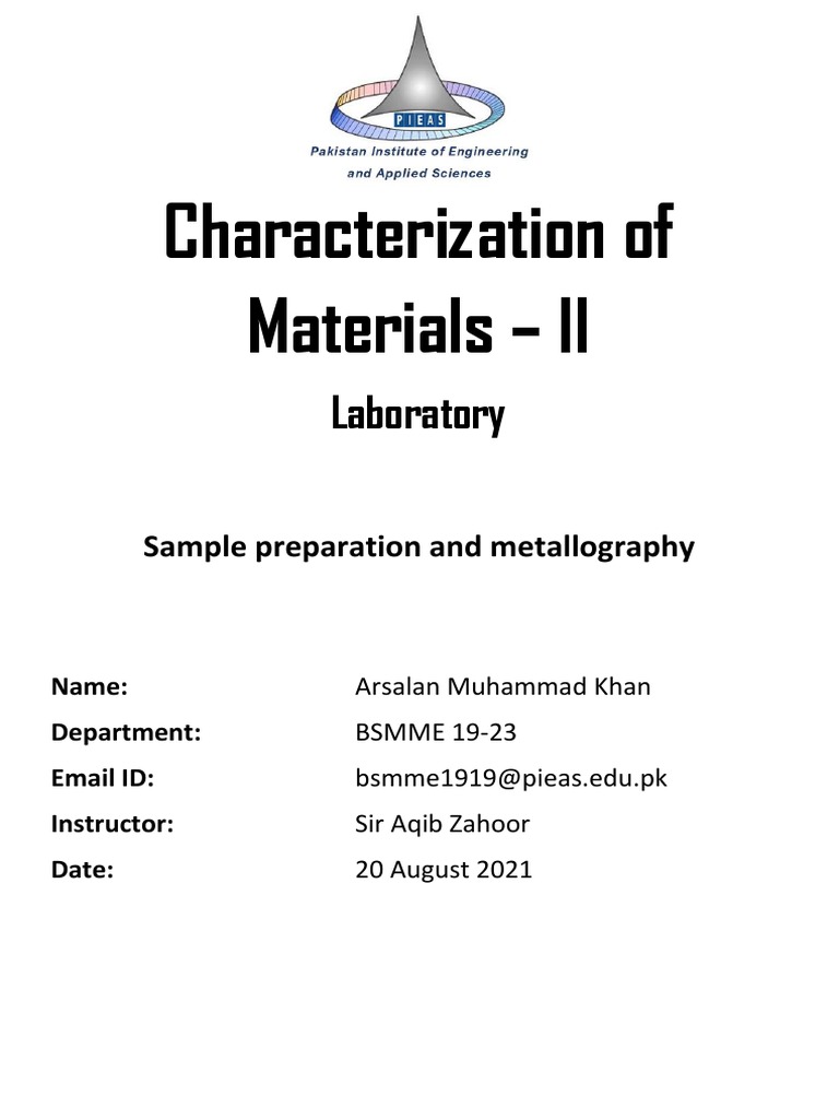 CM-II Metallography of Mild Steel Report | PDF | Grinding (Abrasive ...