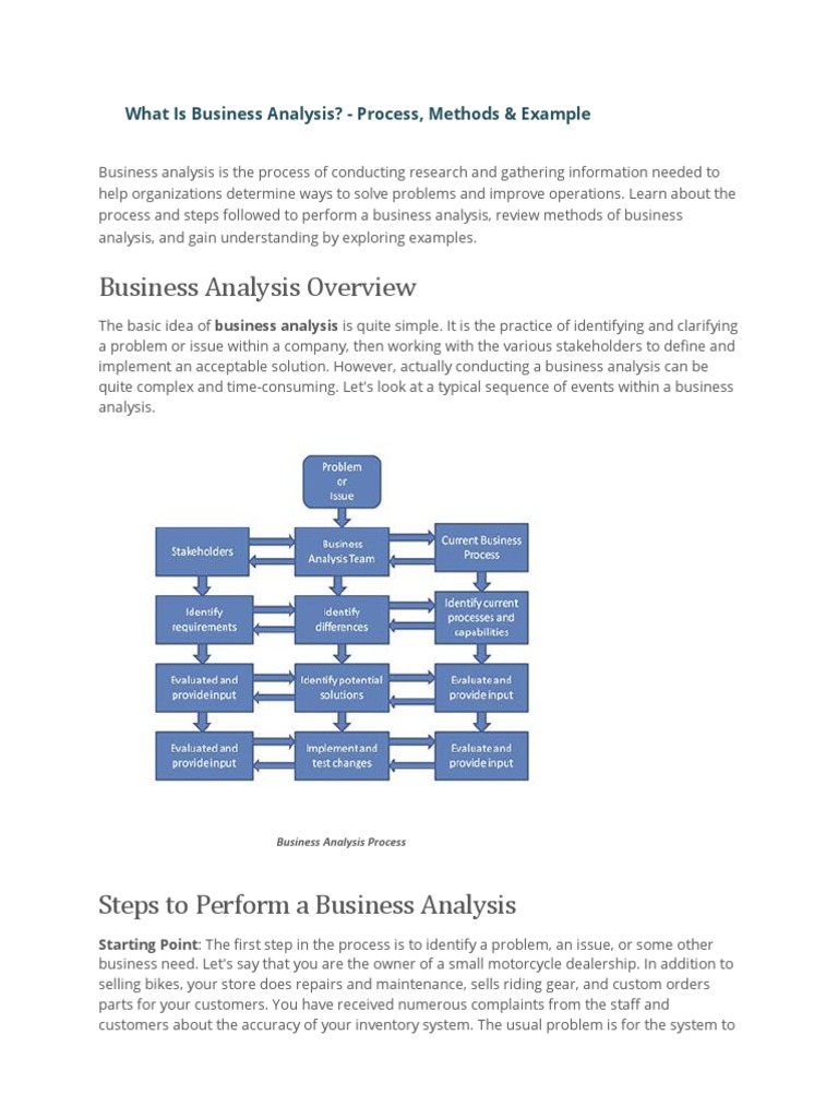 CH 2. Business Analysis Process Models | PDF | Business Intelligence ...