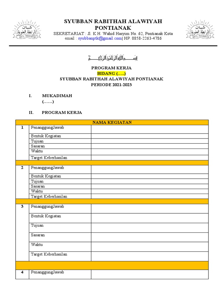 Format Raker Tiap Bidang | PDF
