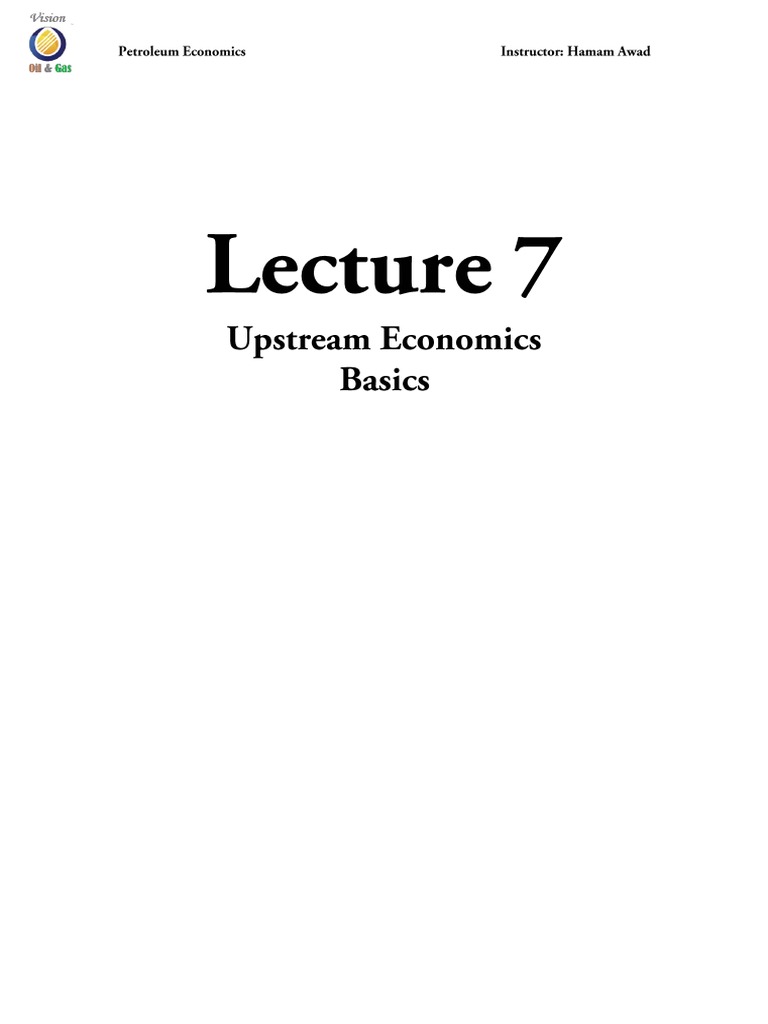 Basics of Upstream Economics | PDF