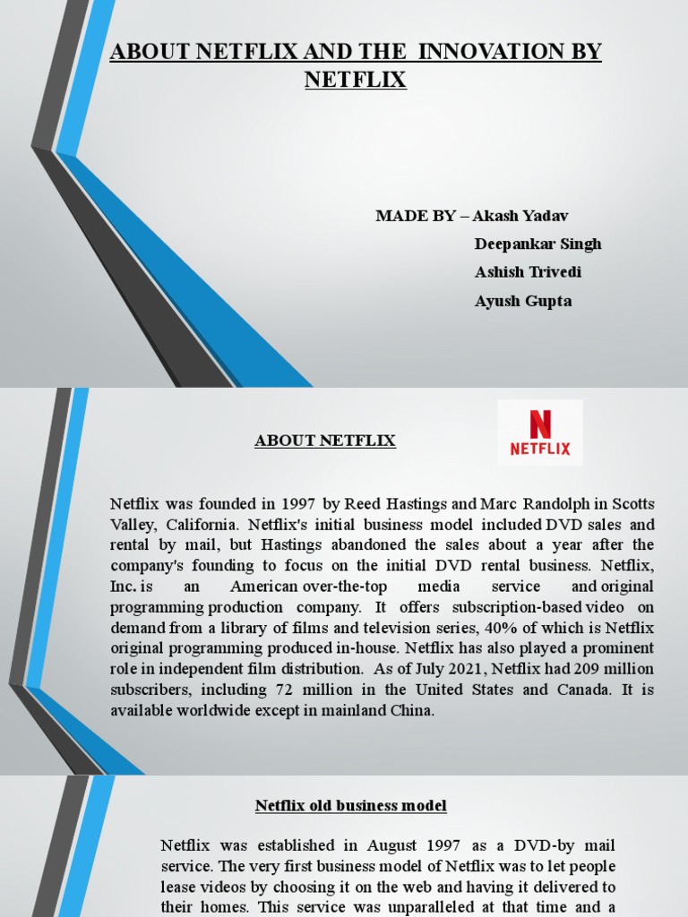 Netflix and Its Innovation | PDF | Netflix | Subscription Business Model