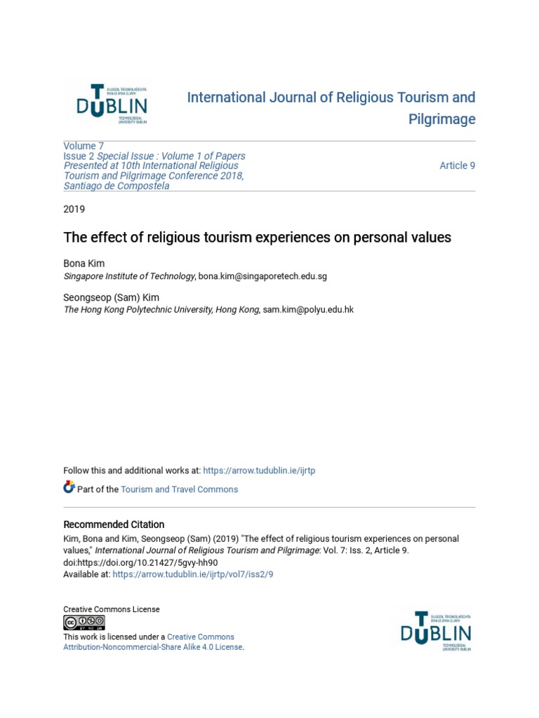 The Effect of Religious Tourism Experiences On Personal Values | PDF ...