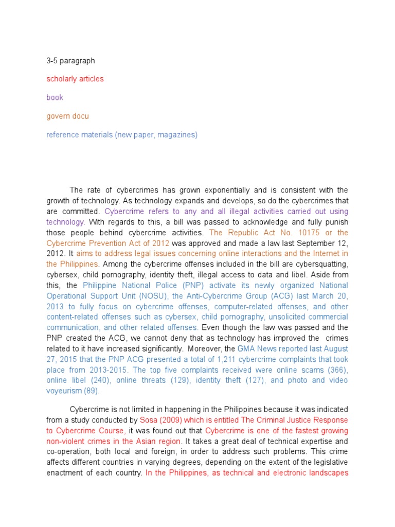 Essay | PDF | Cybercrime | Crime & Violence