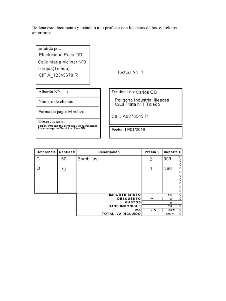 EIE 04 - Factura | PDF | Documentos empresariales | Contabilidad