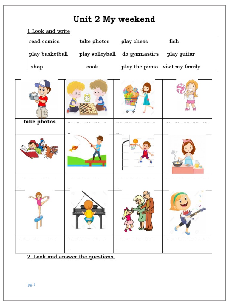 Unit 2 My Weekend: Take Photos | PDF