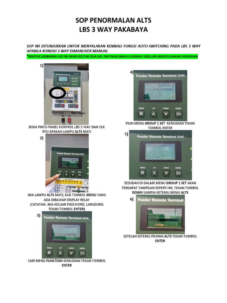 Sop Penormalan Alts LBS 3 Way Pakabaya | PDF