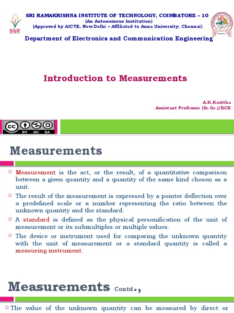 Introduction To Measurements | PDF | Measurement | Quantity