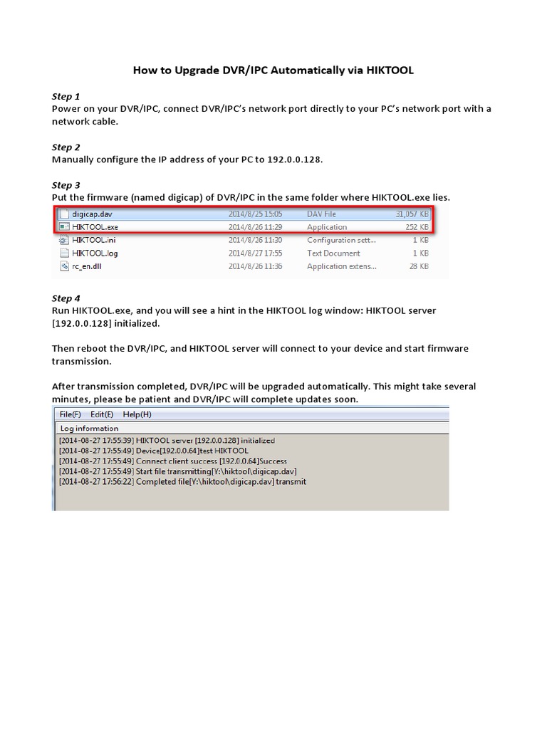 How To Upgrade DVR IPC Automatically Via HIKTOOL | PDF