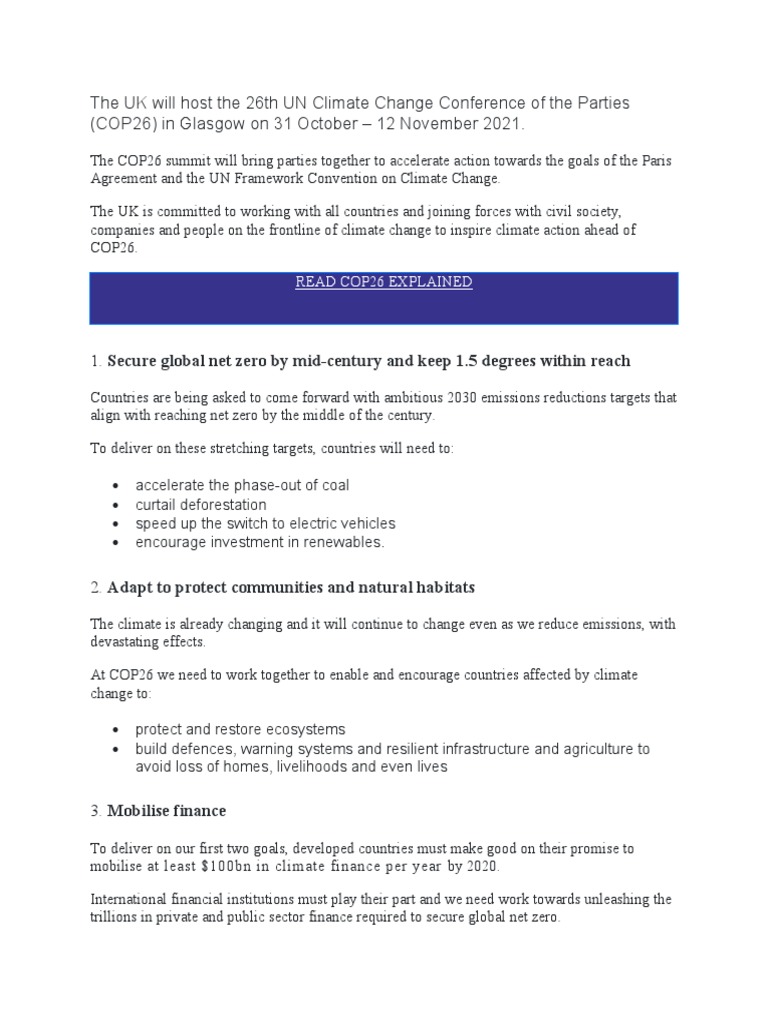 Read Cop26 Explained | PDF