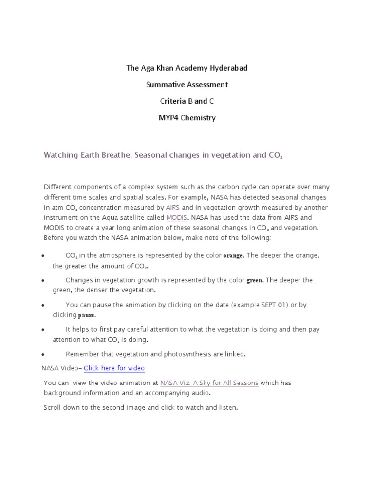 The Aga Khan Academy Hyderabad Summative Assessment Criteria B and C ...