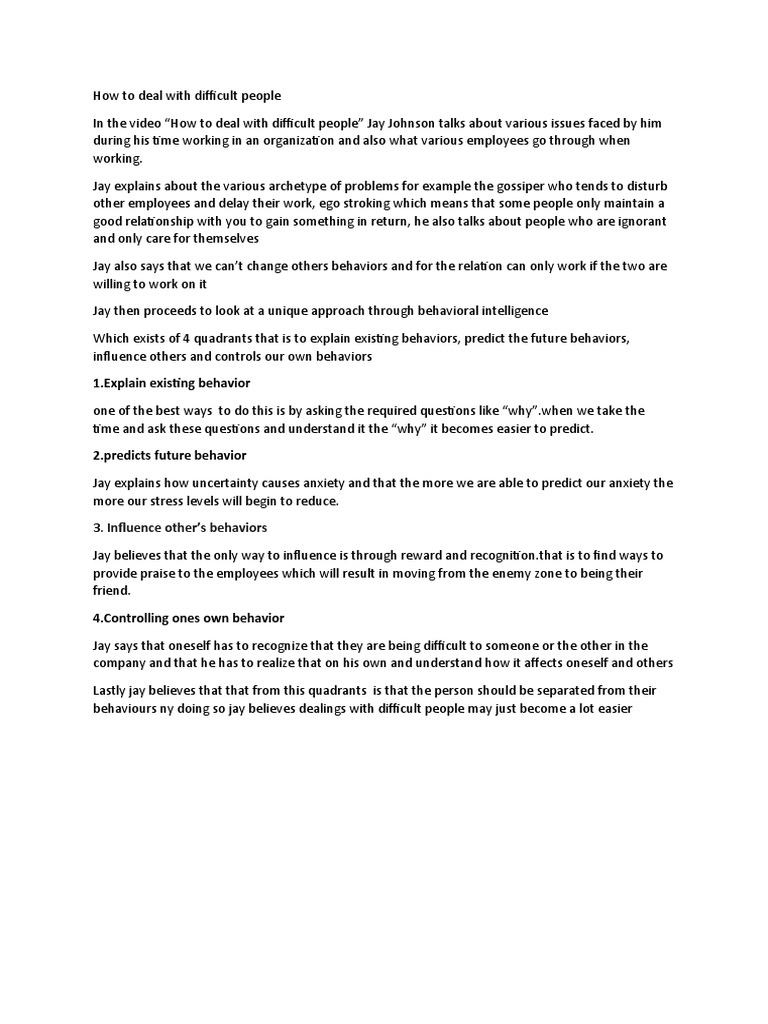 How To Deal With Difficult People | PDF