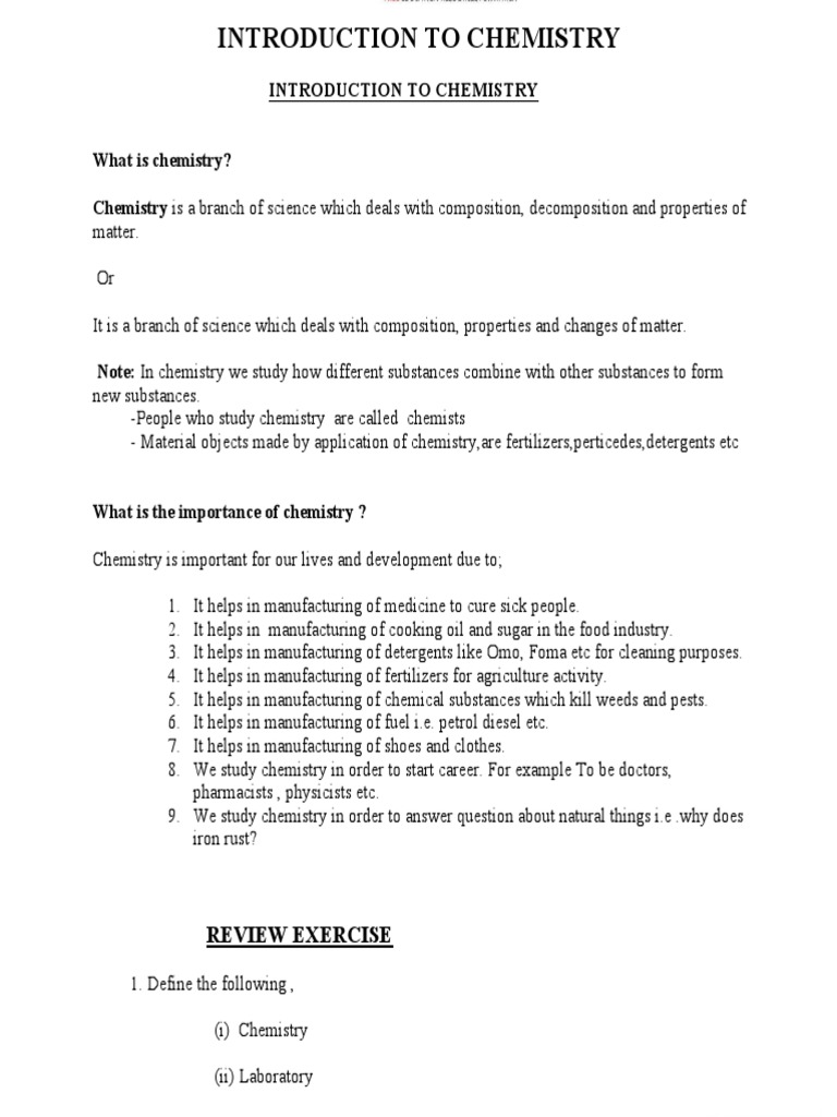 Chemistry Notes Form 1 - Unlocked | PDF | Solution | Distillation