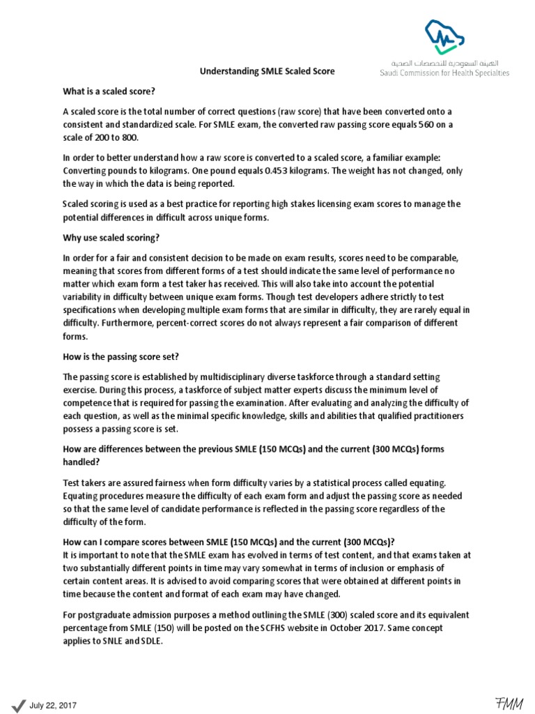 Understanding A Scaled Score | PDF | Test (Assessment) | Multiple Choice