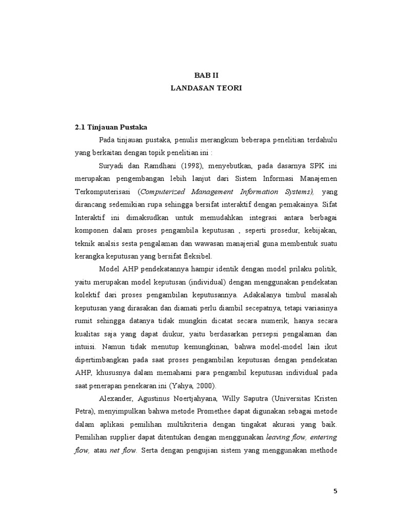 Contoh Penulisan Skripsi Bab II | PDF