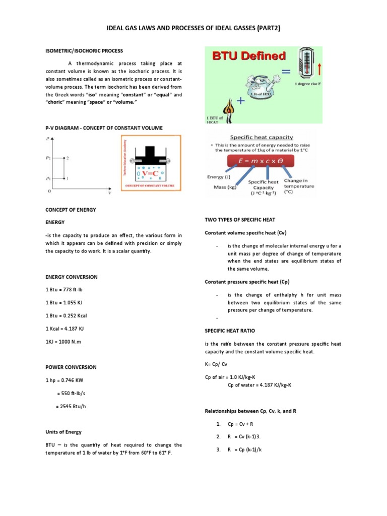 Ideal Gas Processes Explained | PDF | Heat | Gases