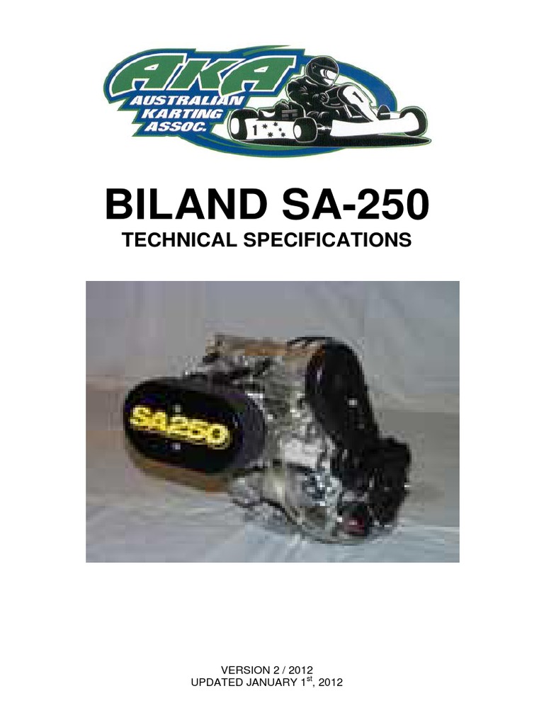 Biland Sa-250: Technical Specifications | PDF | Carburetor | Piston