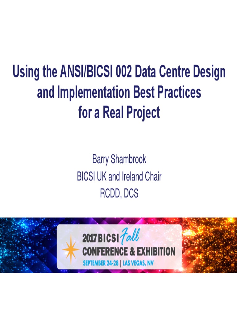 Using The ANSI/BICSI 002 Data Centre Design and Implementation Best ...