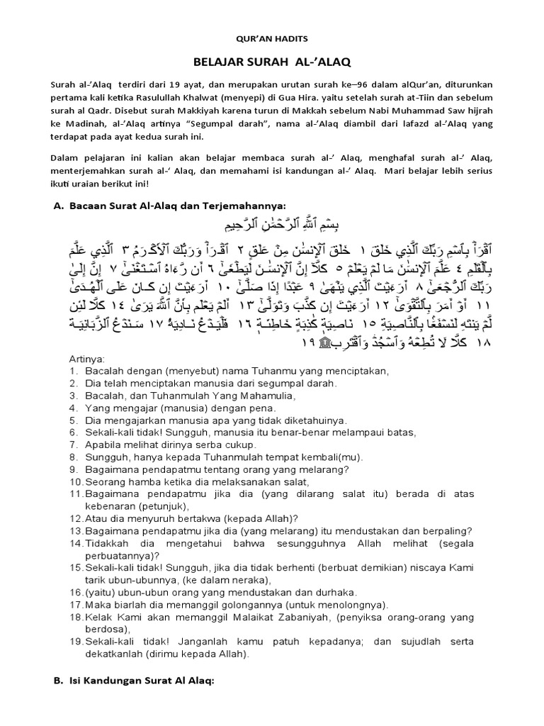 Materi QH, Kelas 6 | PDF