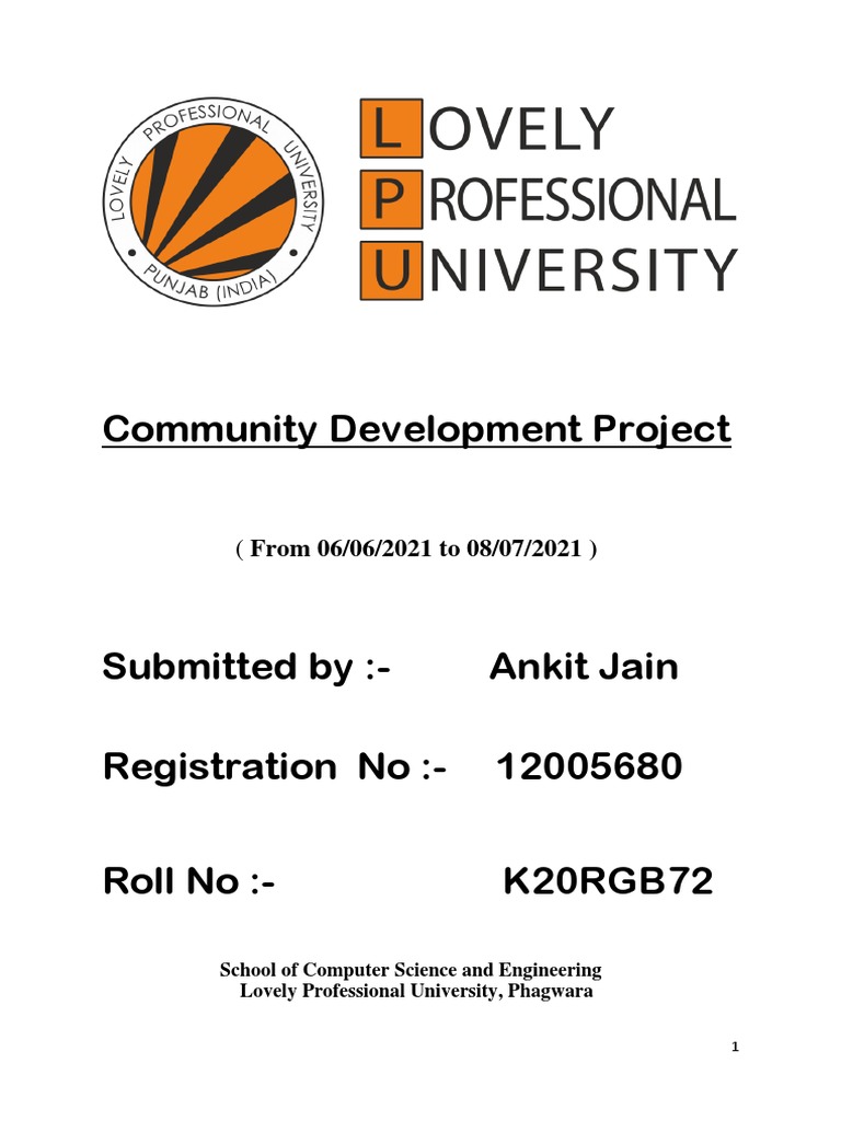 Community Development Project | PDF | Non Governmental Organization ...