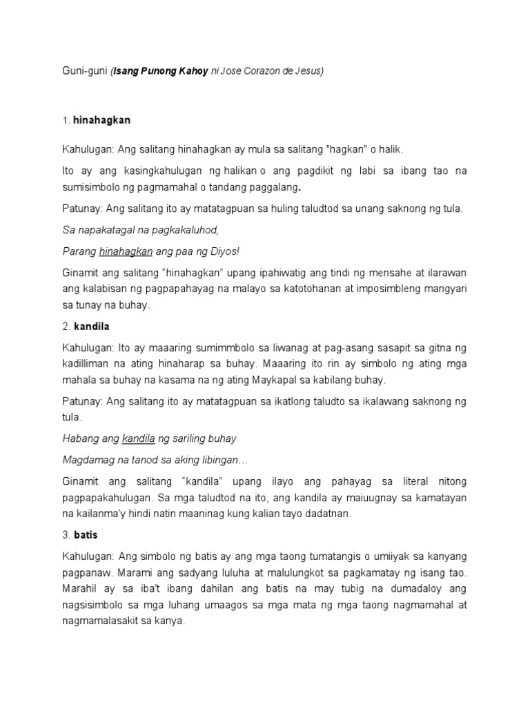 Guniguni, Sagimsim, Simbolo | PDF