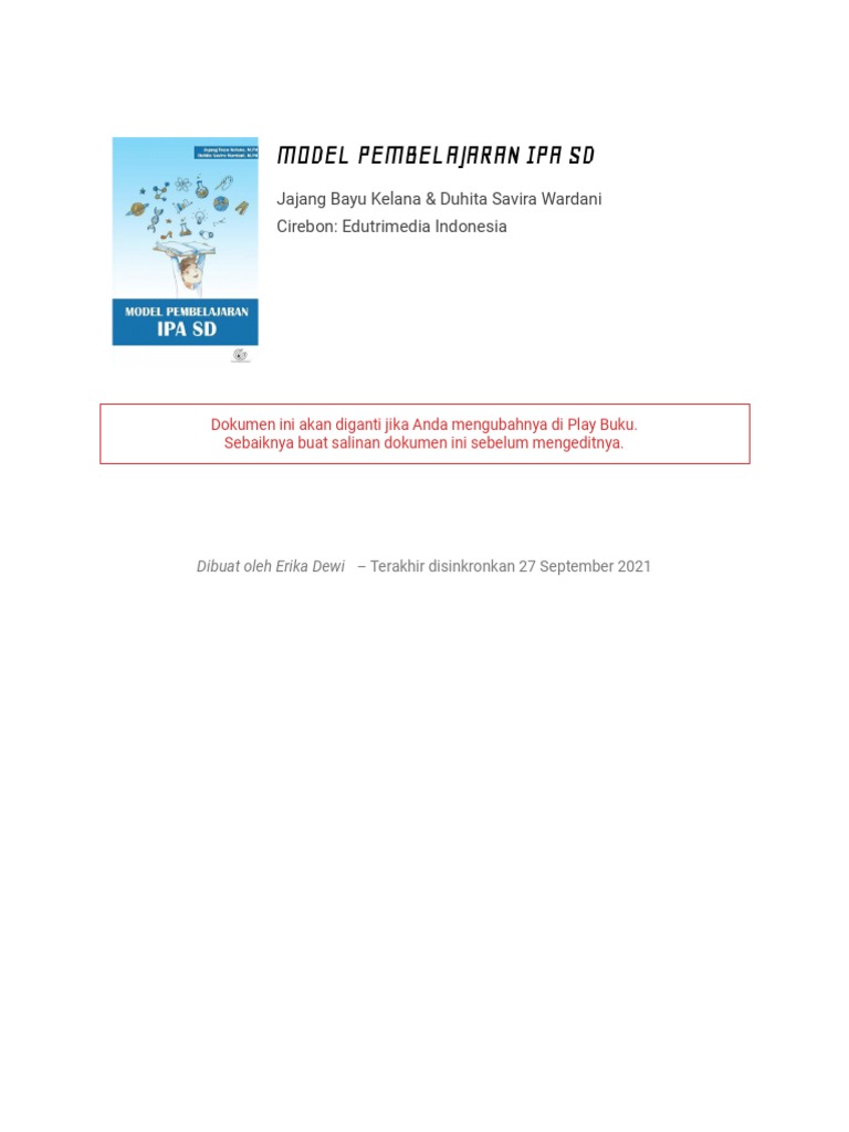 Catatan Dari "MODEL PEMBELAJARAN IPA SD" | PDF