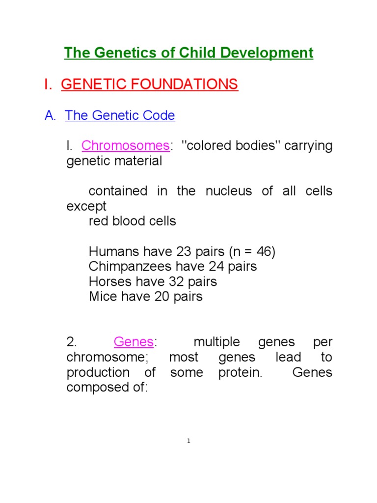 The Genetics of Child Development: I. Genetic Foundations | PDF ...