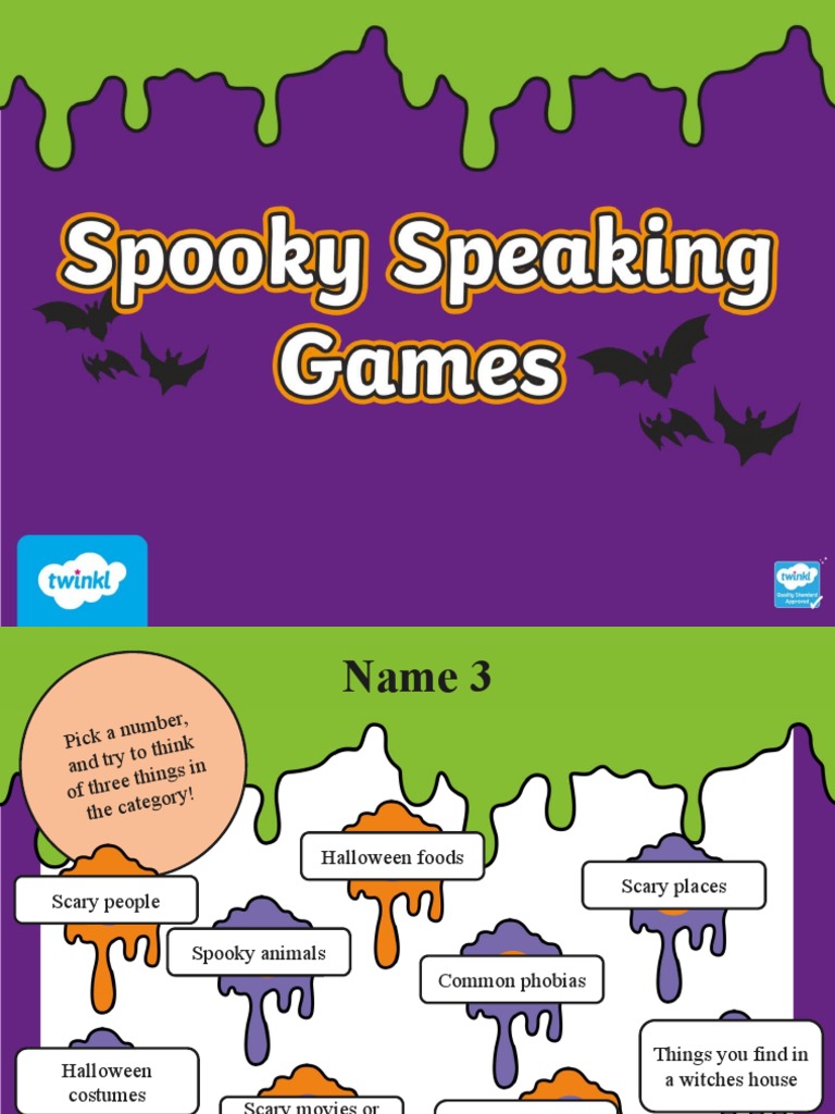 T Eal 1632110572 Spooky Halloween Speaking Games For Esl Ver 5 | PDF