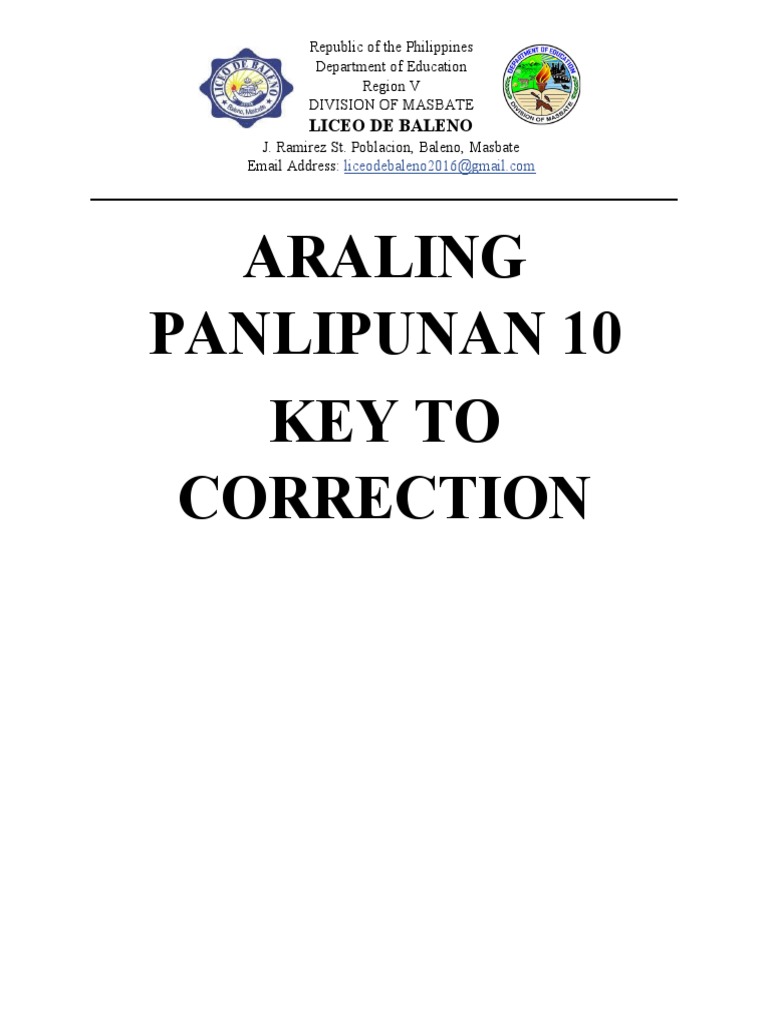 AP 10 - Key To Correction | PDF