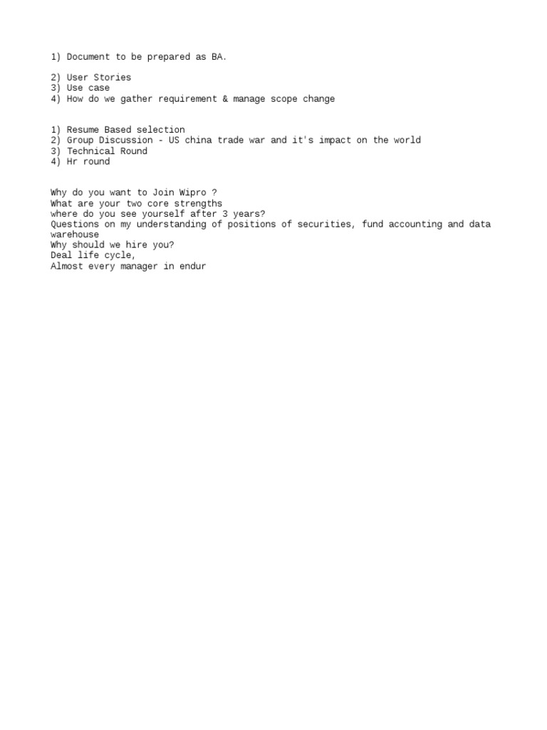 Wipro Questions | PDF