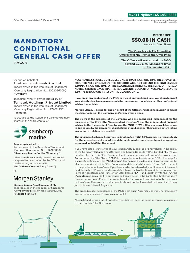 Mandatory Conditional General Cash Offer | Download Free PDF ...