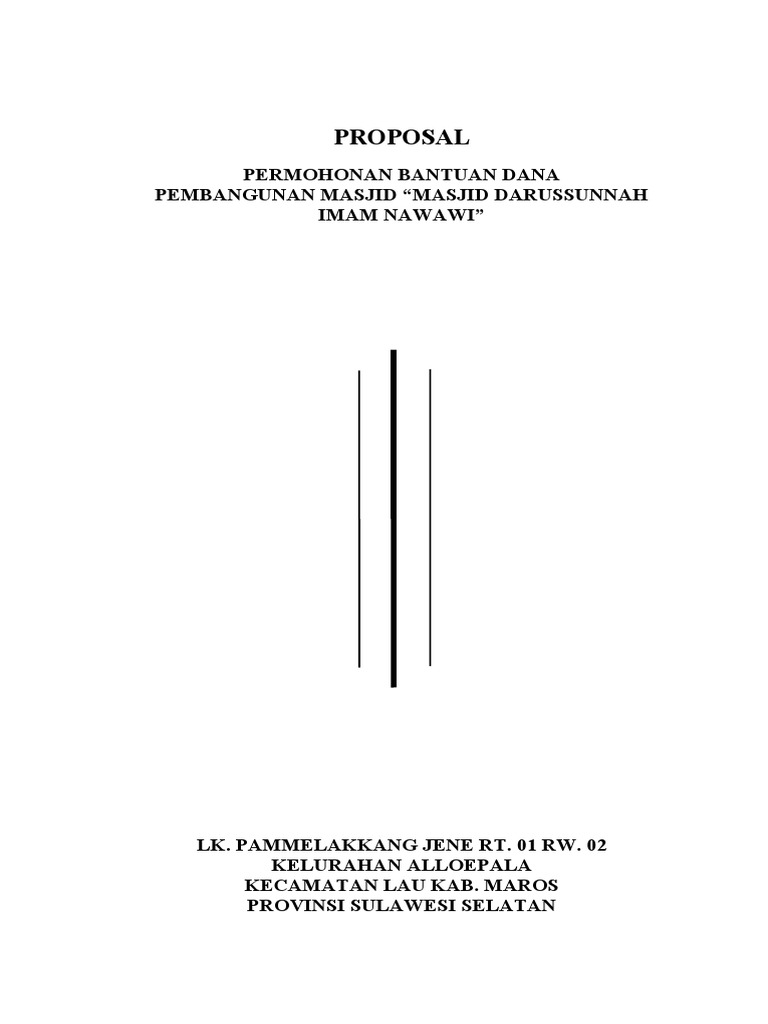 Contoh DRAFT Proposal Pembangunan Masjid Darussunnah Imam Nawawi | PDF | Griya & Taman