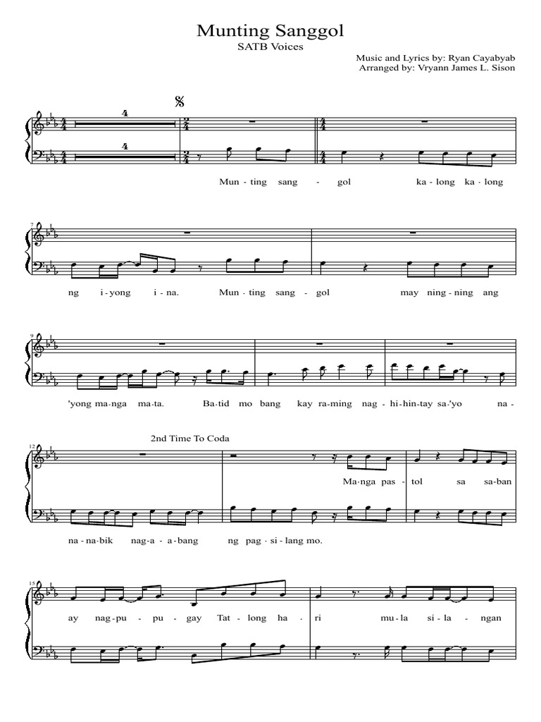 Munting Sanggol Satb Voices - Compress | PDF