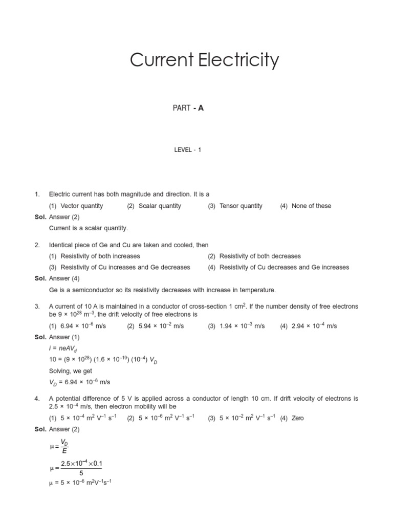 Current Electricity | PDF | Teaching Methods & Materials | Science ...