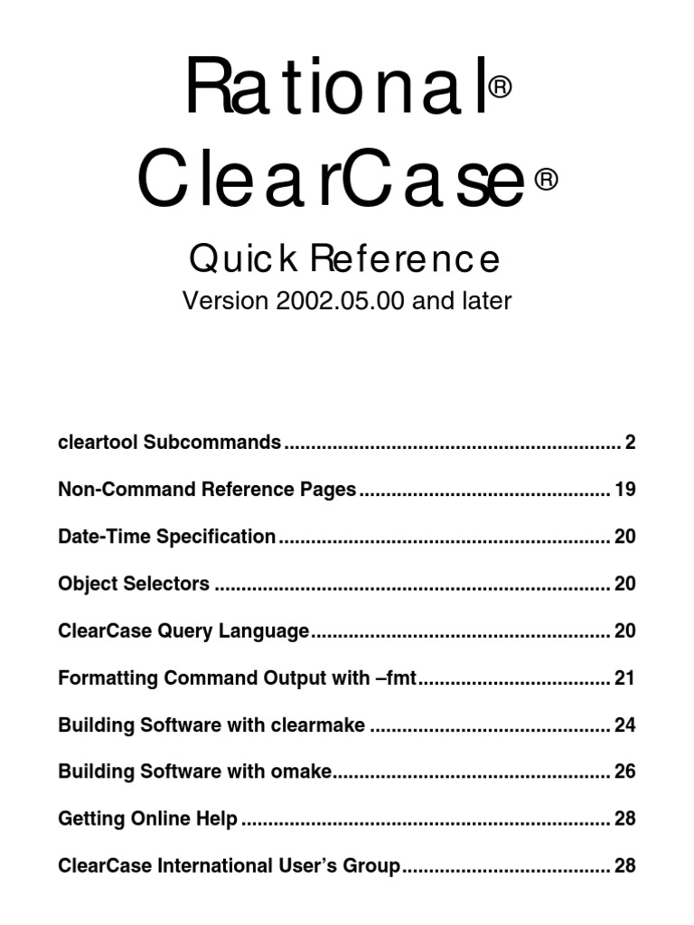 ClearCase Qkref | PDF | Teaching Methods & Materials | Computers