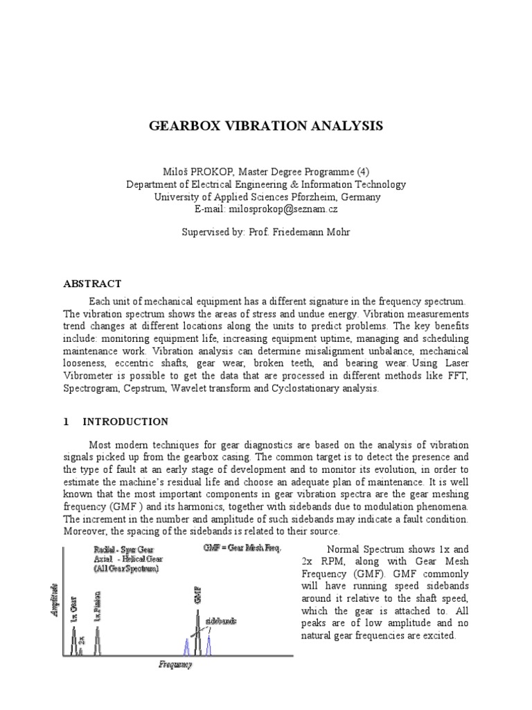 Vibration Analysis of Gear Box.5-Milosproko | PDF | Gear | Frequency