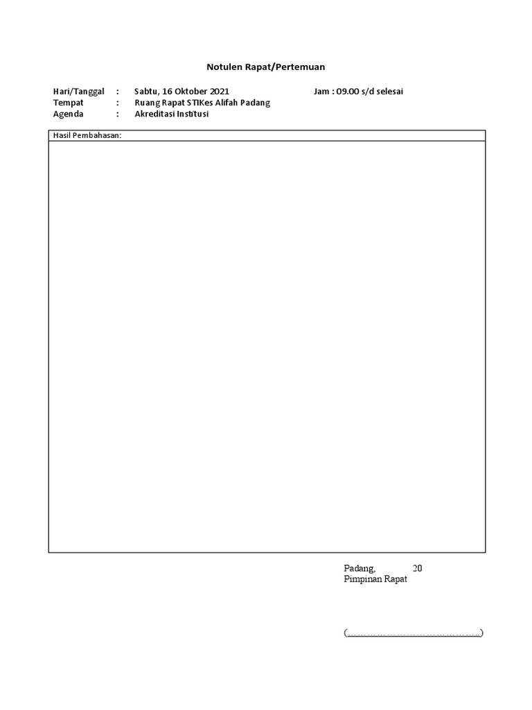 Notulensi Rapat | PDF