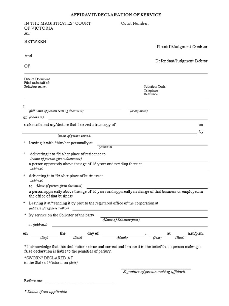 Free General Affidavit Form | PDF | Affidavit | Judgment (Law)