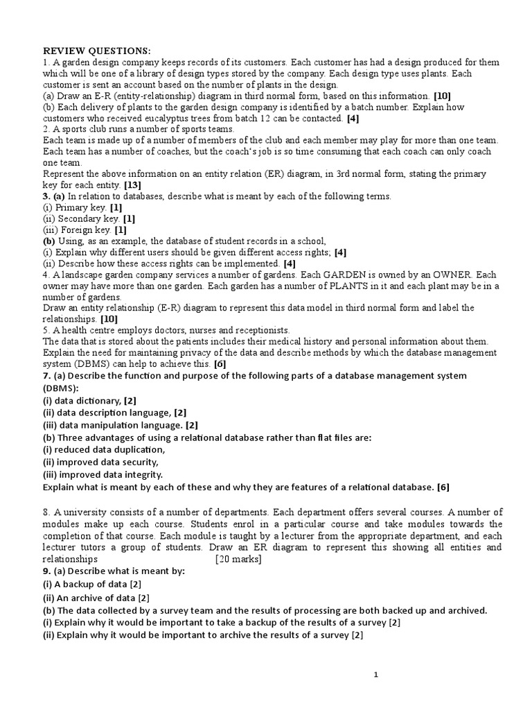 Database Questions | Download Free PDF | Databases | Information Retrieval